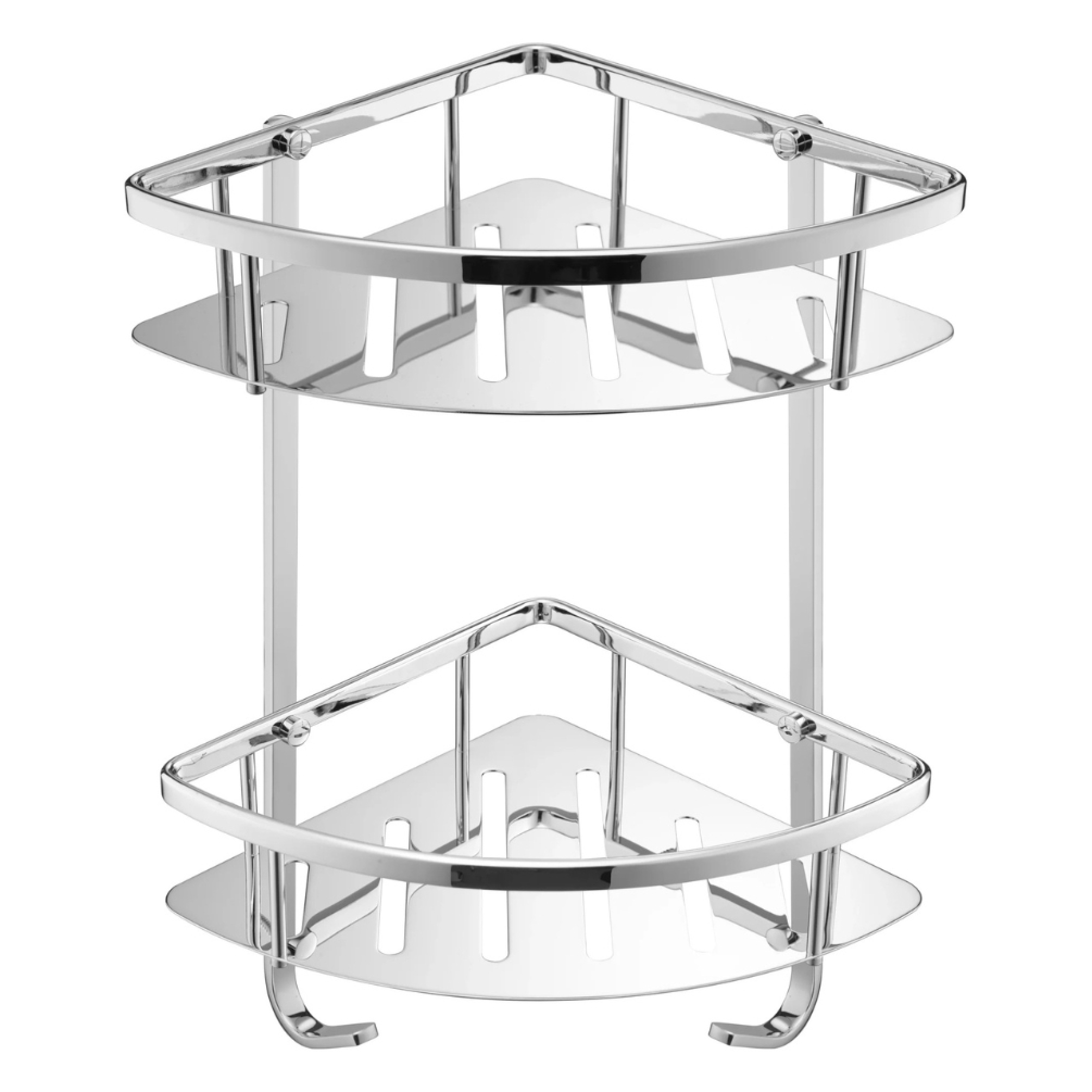 JTP Hix Polished Chrome Twin Corner Basket | Sanctuary